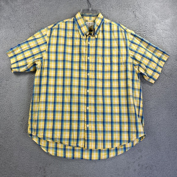 J. Crew | Shirts | Vintage J Crew Shirt Mens Medium Blue Yellow Plaid ...
